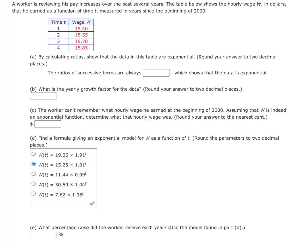 Solved A worker is reviewing his pay increases over the past | Chegg.com