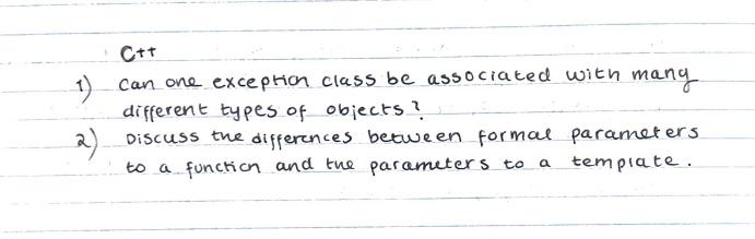 Solved Ctt 1) can one exception class be associated with | Chegg.com