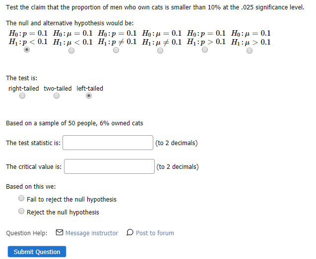 Solved I used a 1-prop Z test to try to find the values and | Chegg.com