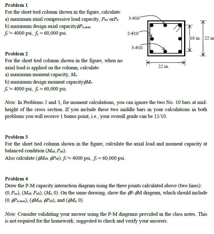 Solved Problem 1 For the short tied column shown in the | Chegg.com