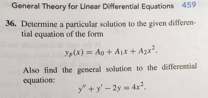 Solved General Theory for Linear Differential Equations 459 | Chegg.com