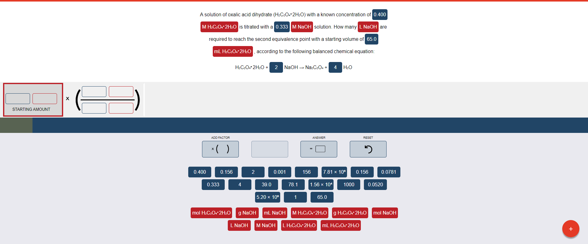 Solved A solution of oxalic acid dihydrate (H2C2O4⋅2H2O) | Chegg.com