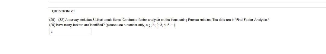 Solved QUESTION 29 (29) - (32) A survey includes 6 | Chegg.com