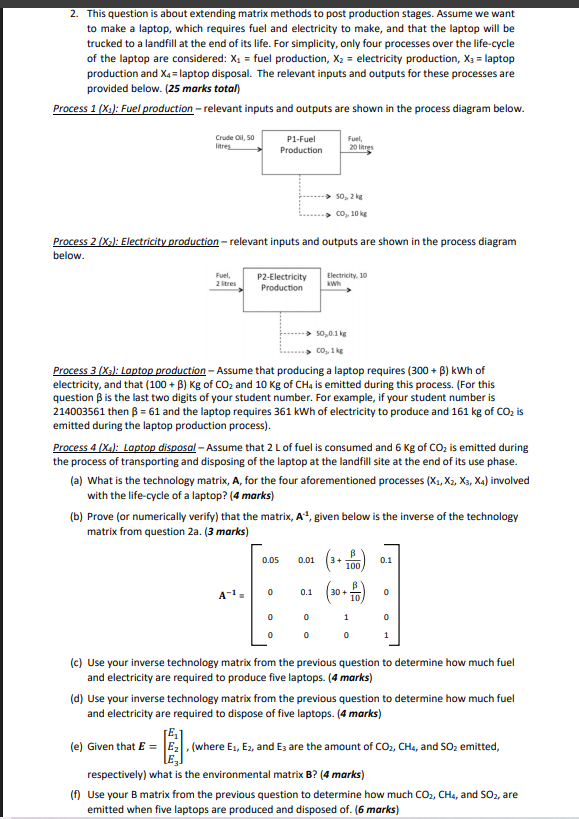 This question is ﻿about extending matrix methods to | Chegg.com