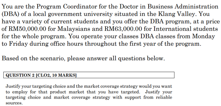 Solved You are the Program Coordinator for the Doctor in | Chegg.com