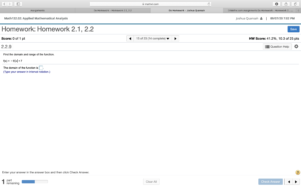 Solved D mathxl.com Assignments Do Homework - Homework 2.1, | Chegg.com