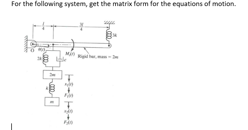 Solved For the following system, get the matrix form for the | Chegg.com
