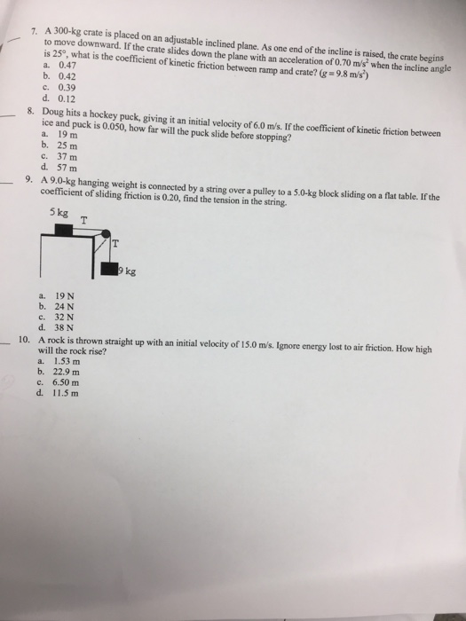 Solved A 300-kg crate is placed on an adjustable inclined | Chegg.com