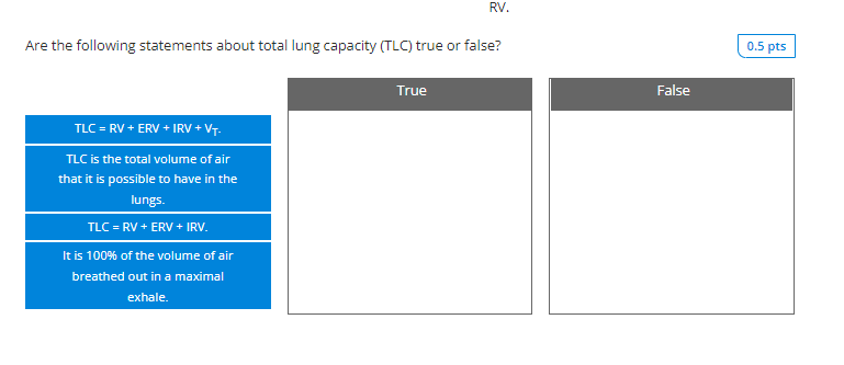 Solved Are the following statements regarding tidal volume | Chegg.com