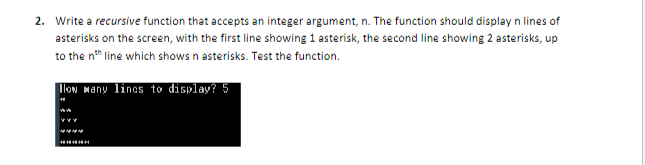 Solved Write a recursive function that accepts an integer | Chegg.com