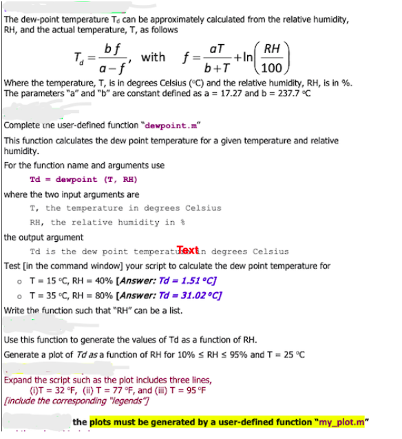 Solved Using matlab codes only. Please write the script or | Chegg.com