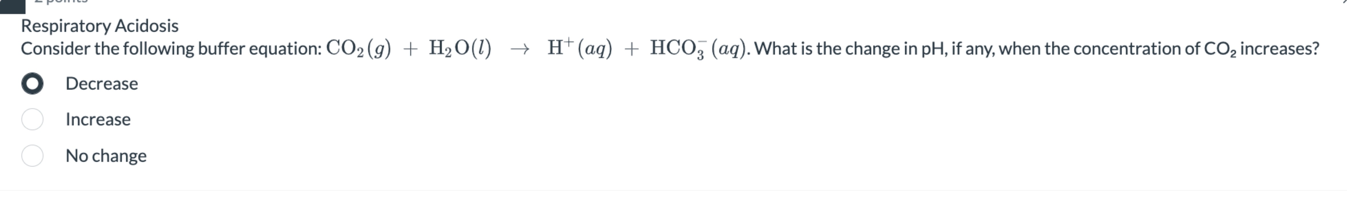 Solved Respiratory AcidosisConsider the following buffer | Chegg.com