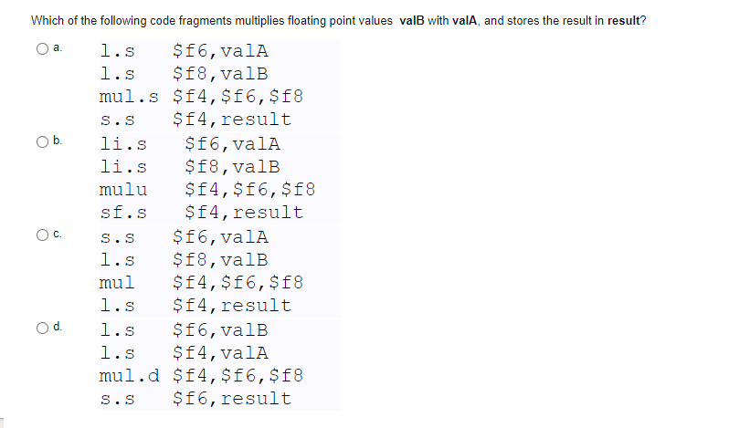 Solved Which of the following code fragments multiplies | Chegg.com