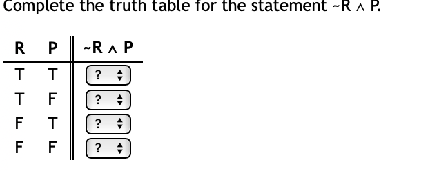 Solved Complete the truth table for the statement -RAP. -RaP | Chegg.com
