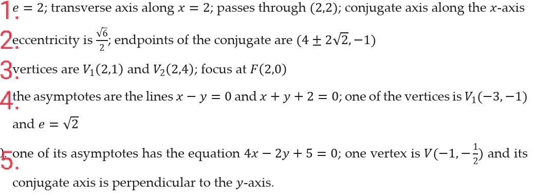 Solved 12 e = 2; transverse axis along x = 2; passes through | Chegg.com