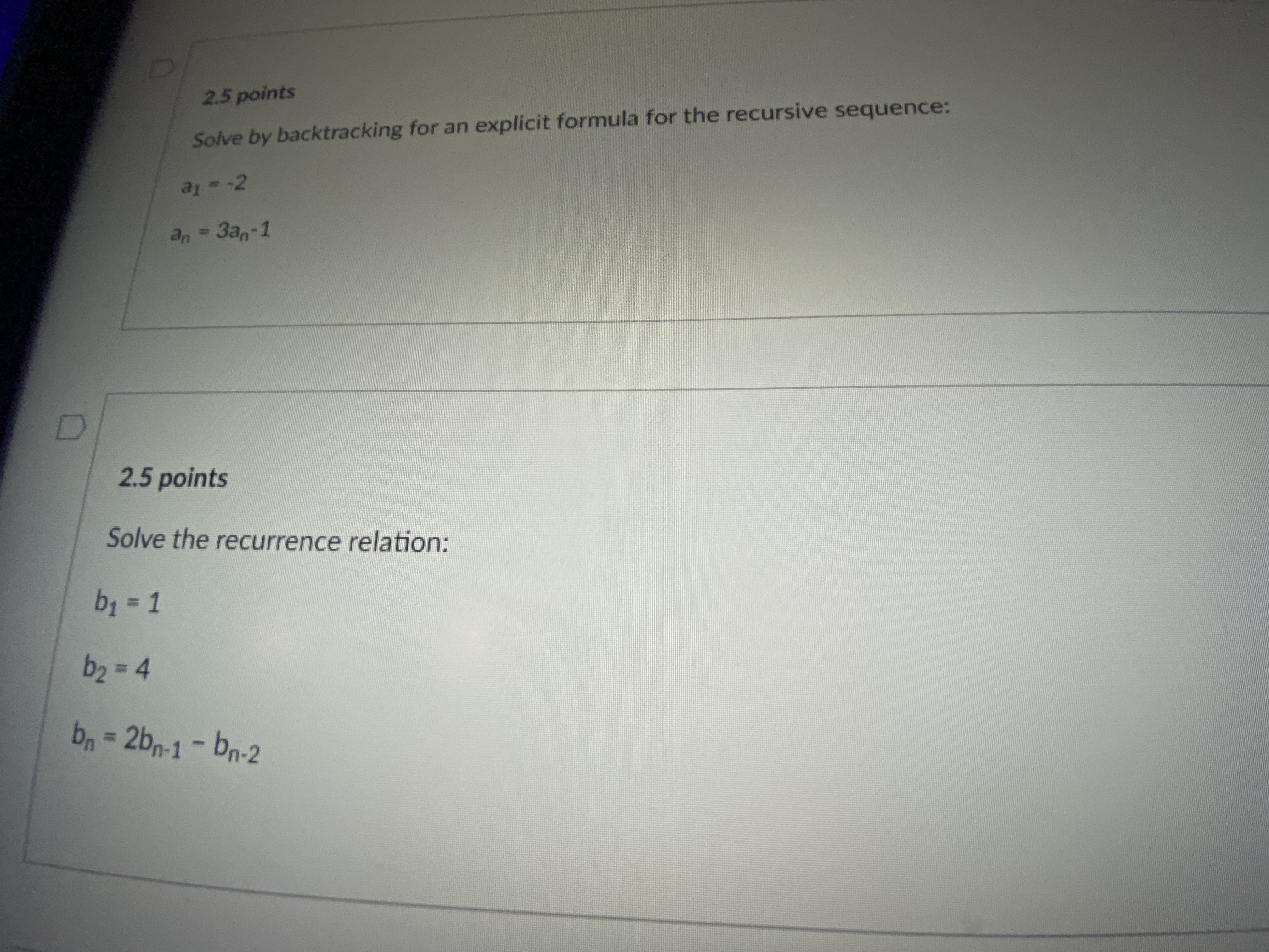 Solved 2.5 points Solve by backtracking for an explicit | Chegg.com