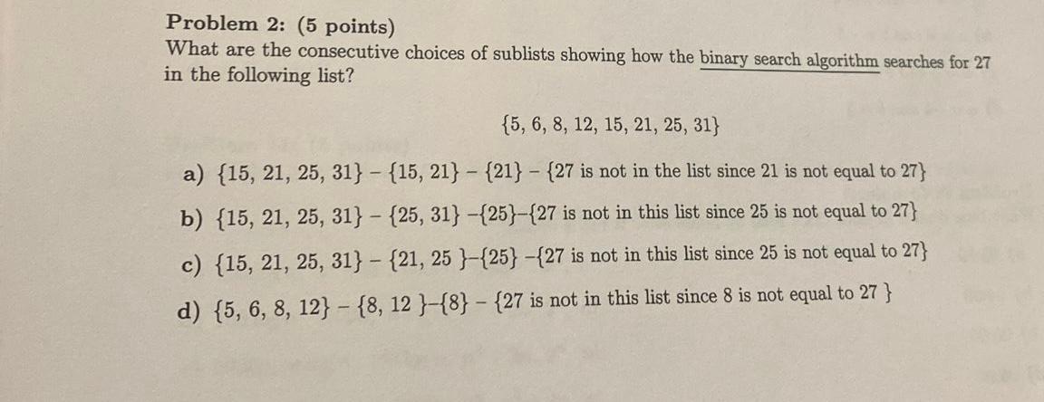 Solved Problem 2: (5 points) What are the consecutive | Chegg.com