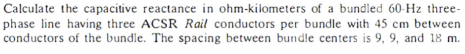 Solved Calculate the capacitive reactance in ohm-kilometers | Chegg.com