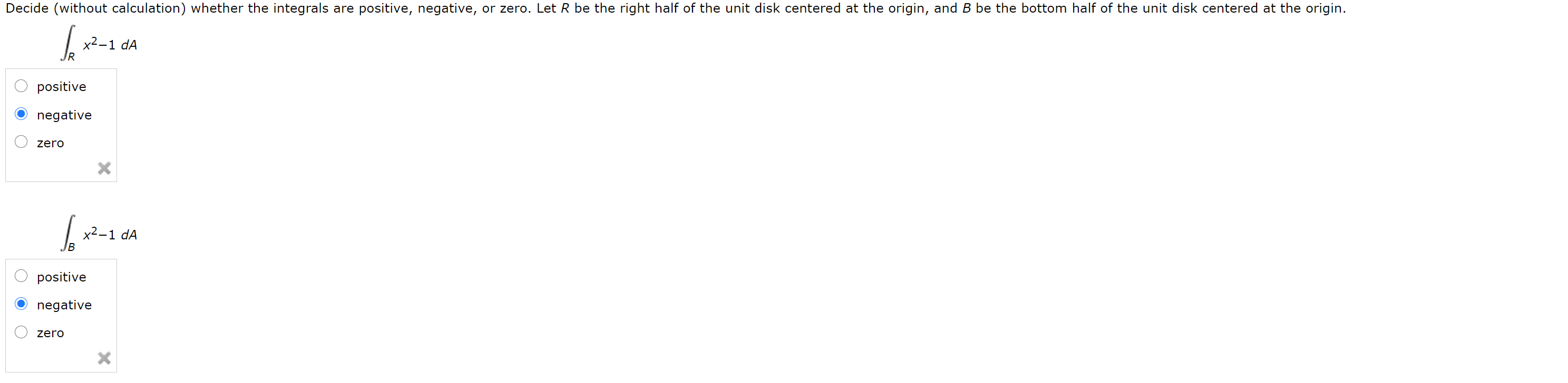 Solved Decide (without calculation) whether the integrals | Chegg.com