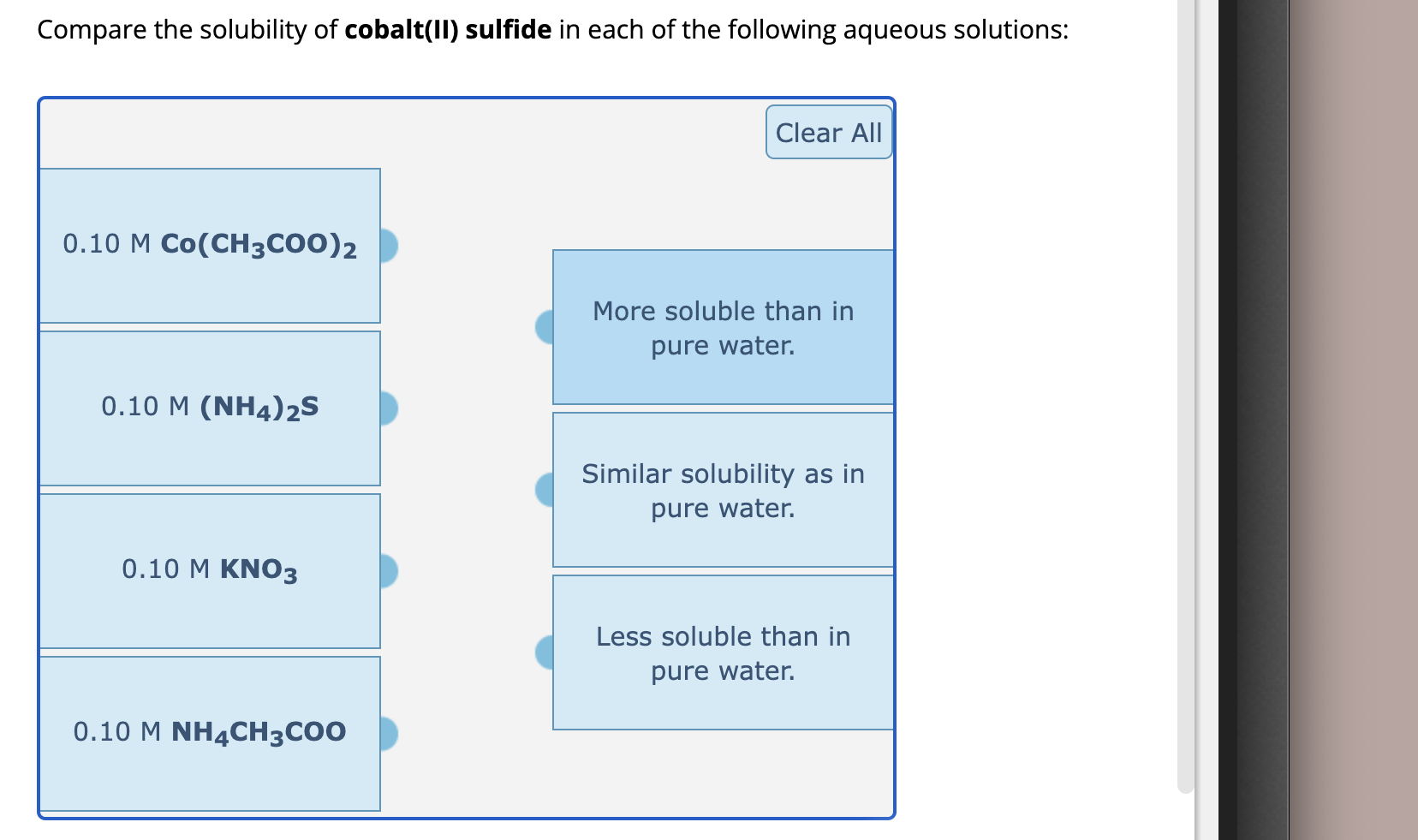 Solved Compare the solubility of cobalt(II) carbonate in | Chegg.com