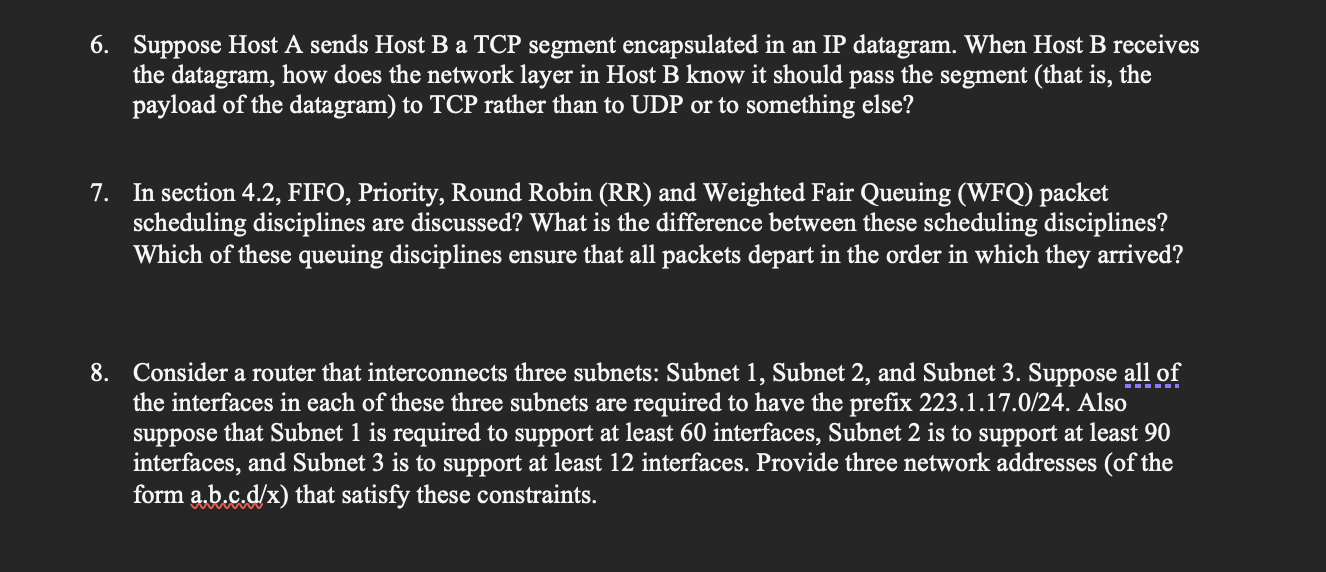Solved Suppose Host A sends Host B a TCP segment | Chegg.com