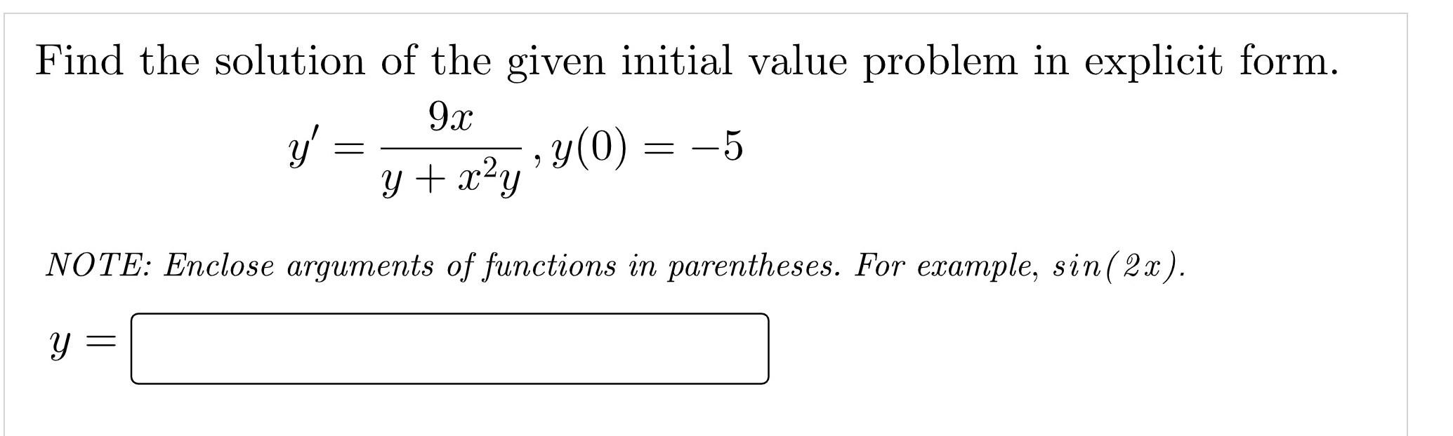 Solved Find the solution of the given initial value problem | Chegg.com