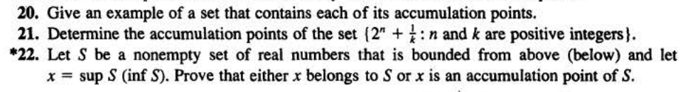 Solved 20. Give an example of a set that contains each of | Chegg.com