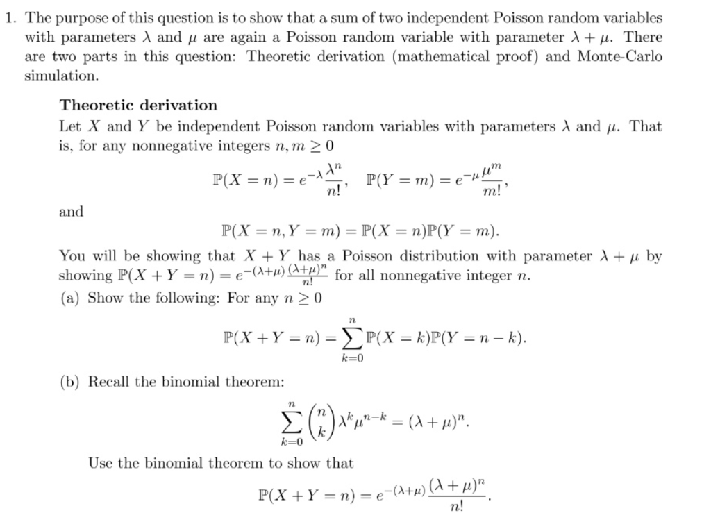 Solved 1 The Purpose Of This Question Is To Show That A Sum 