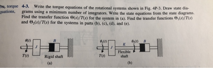 Solved R, torque 4-3. Write the torque equations of the | Chegg.com