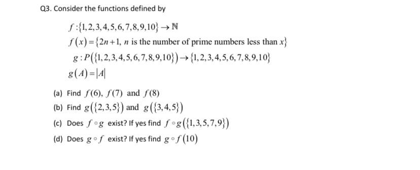 Solved Q3. Consider the functions defined by | Chegg.com