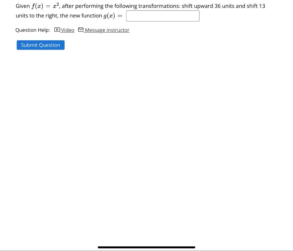 Solved Given f(x)=x2, after performing the following | Chegg.com
