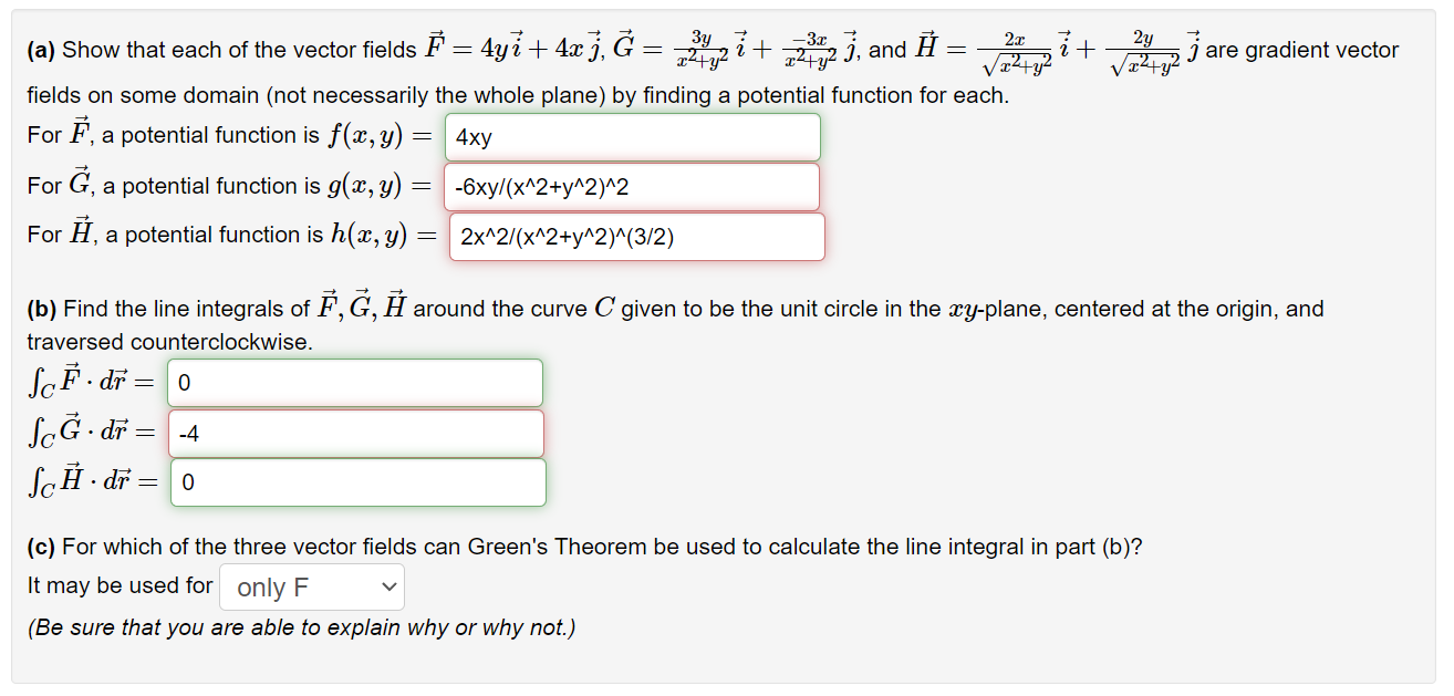 (a) Show that each of the vector fields | Chegg.com