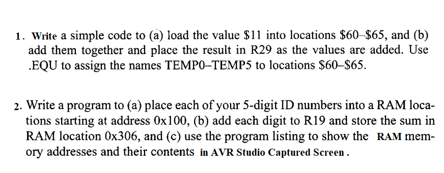 Solved 1. Write a simple code to (a) load the value $11 into | Chegg.com