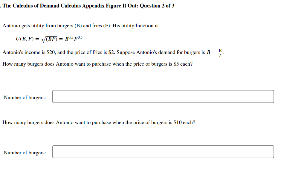Solved The Calculus of Demand Calculus Appendix Figure It | Chegg.com