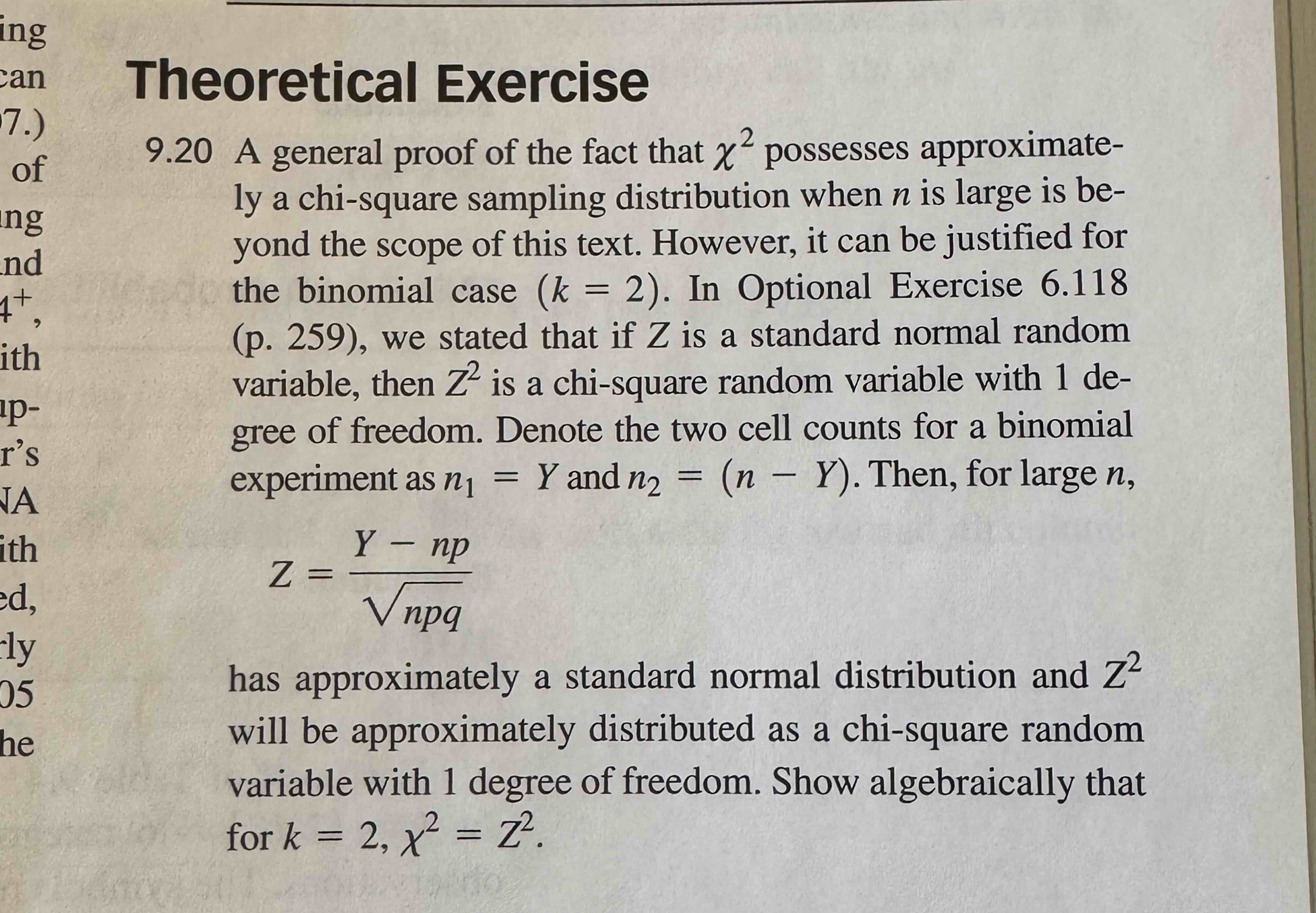 Solved Theoretical Exercise9.20 ﻿A general proof of ﻿the | Chegg.com
