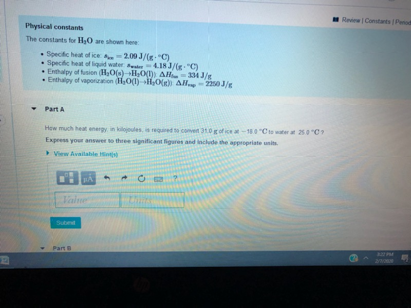 Solved How Much Heat Energy In Kilojoules Is Required To Chegg