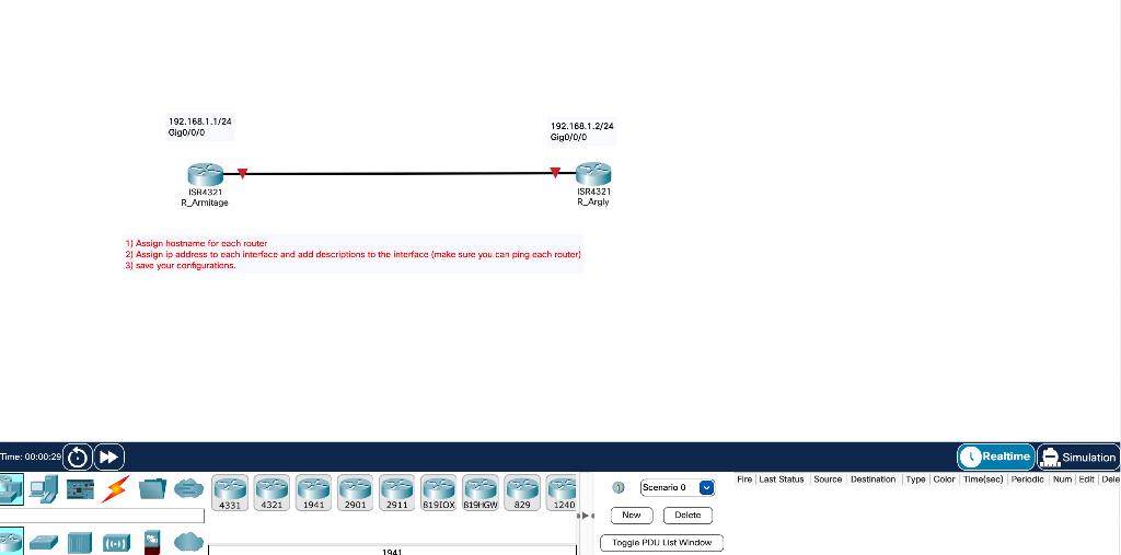 Solved 1) Assign hostname for each router 2) Assign ip | Chegg.com