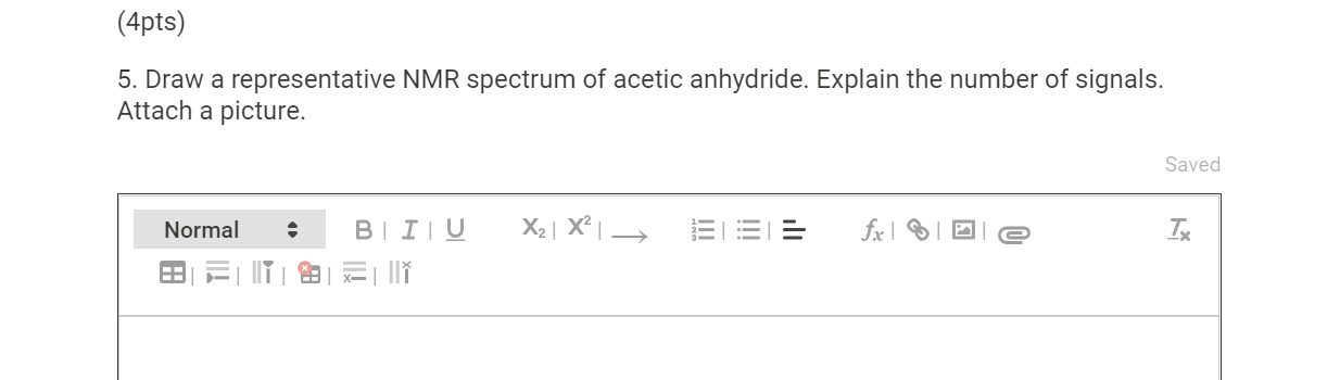 Solved (4pts) 5. Draw a representative NMR spectrum of | Chegg.com