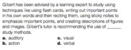 Solved G bert has been advised by a learning expert to study | Chegg.com