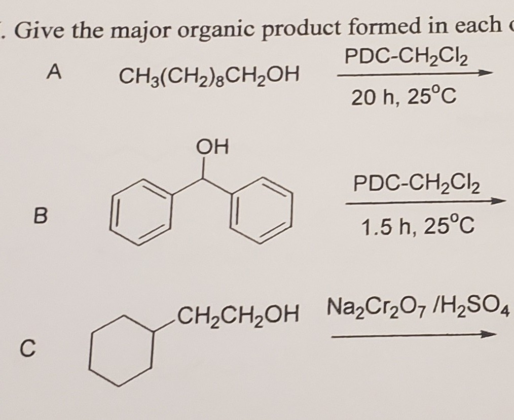 Solved . Give the major organic product formed in each | Chegg.com