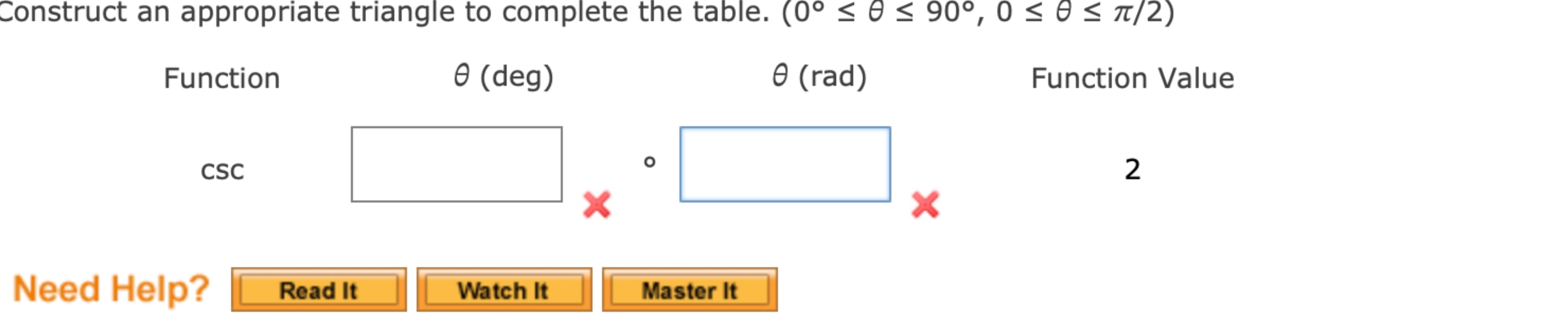 Solved Construct an appropriate triangle to complete the | Chegg.com