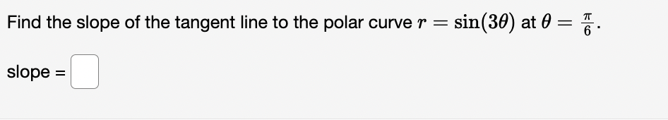 Solved Find the slope of the tangent line to the polar curve | Chegg.com