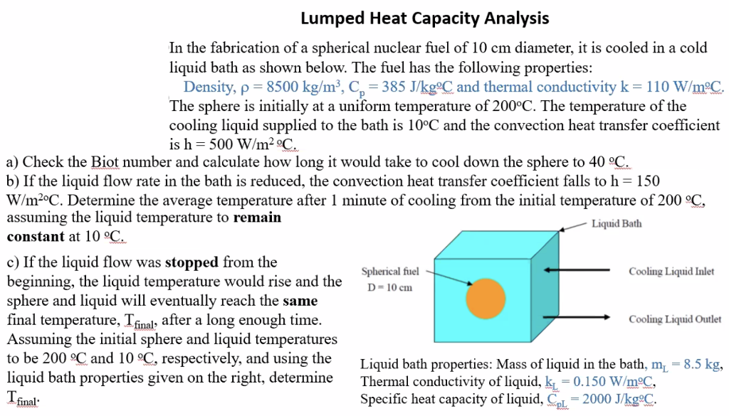 Solved Lumped Heat Capacity Analysis In the fabrication of a | Chegg.com