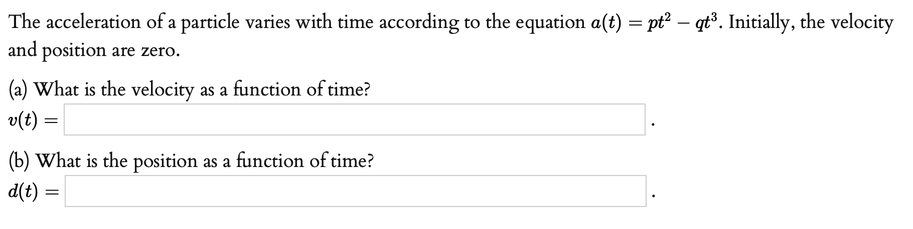 Solved The acceleration of a particle varies with time | Chegg.com