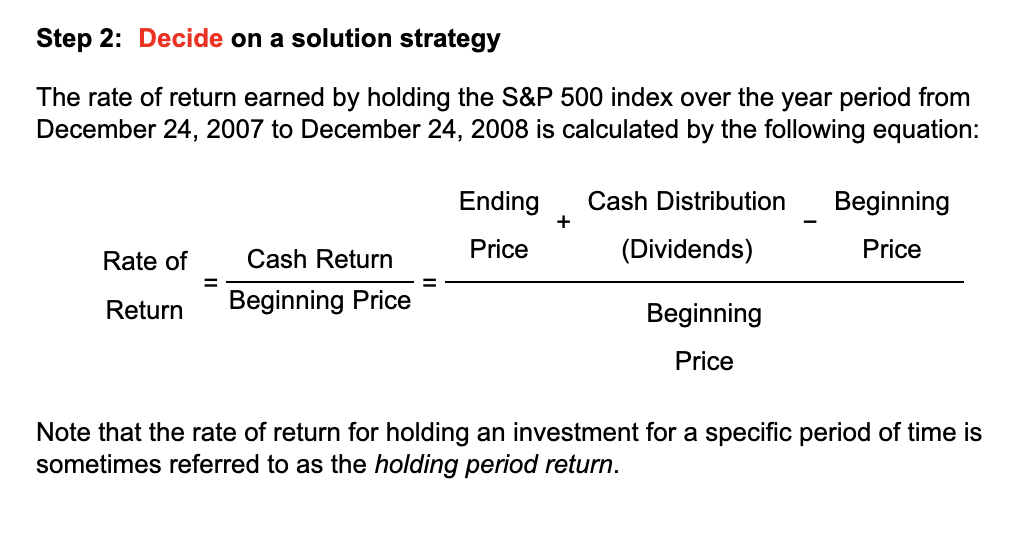 Solved (Calculating rates of return) The S\&P stock index | Chegg.com