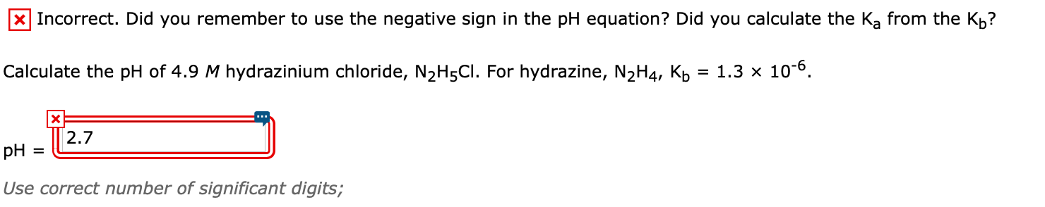 Solved * Incorrect. Did you remember to use the negative | Chegg.com