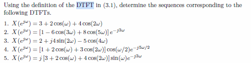 Solved Using the definition of the DTFT in (3.1), determine | Chegg.com