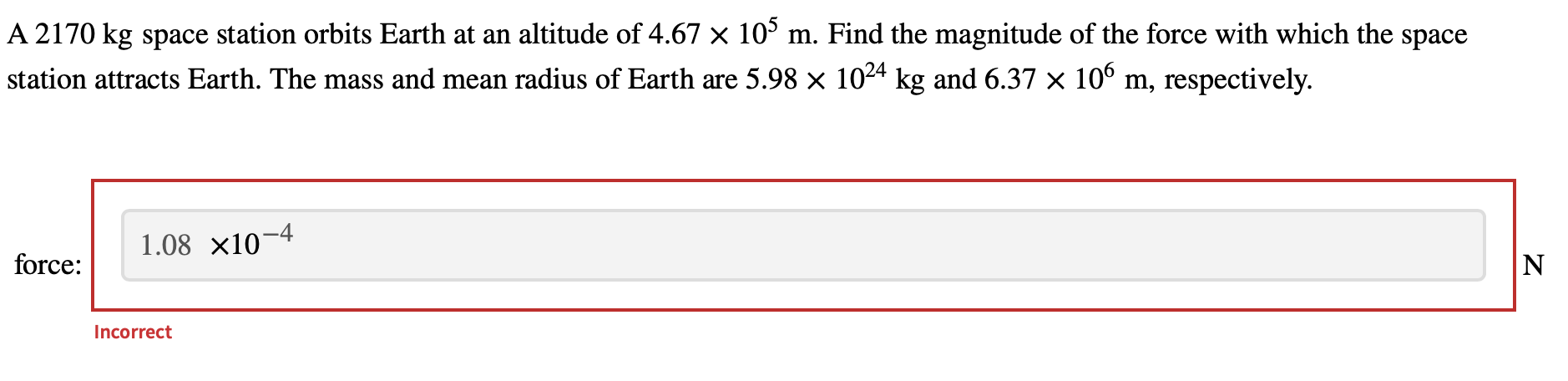 Solved A 2170 kg space station orbits Earth at an altitude | Chegg.com