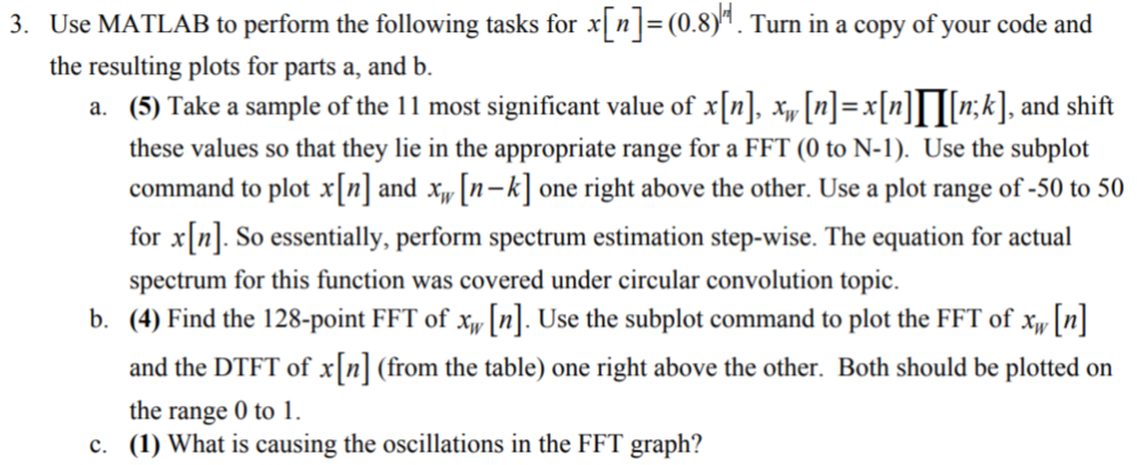 Solved Use MATLAB to perform the following tasks for x[n]= | Chegg.com