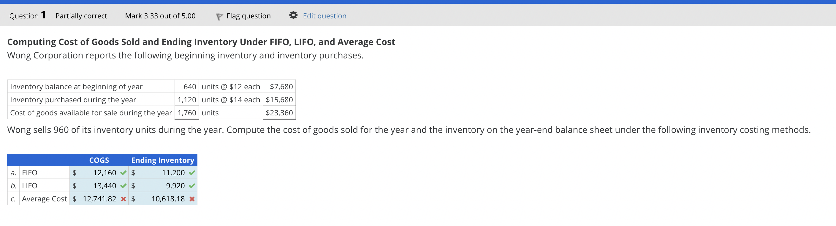Solved Computing Cost of Goods Sold and Ending Inventory | Chegg.com